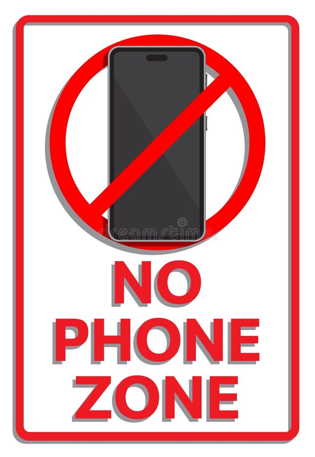Telephone Warning Stop Sign Icon. with Text NO PHONE ZONE Stock Vector ...