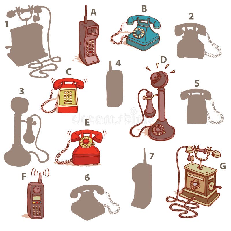 Man Telephone Shadow Visual Game. Solution No.5 Stock Vector ...