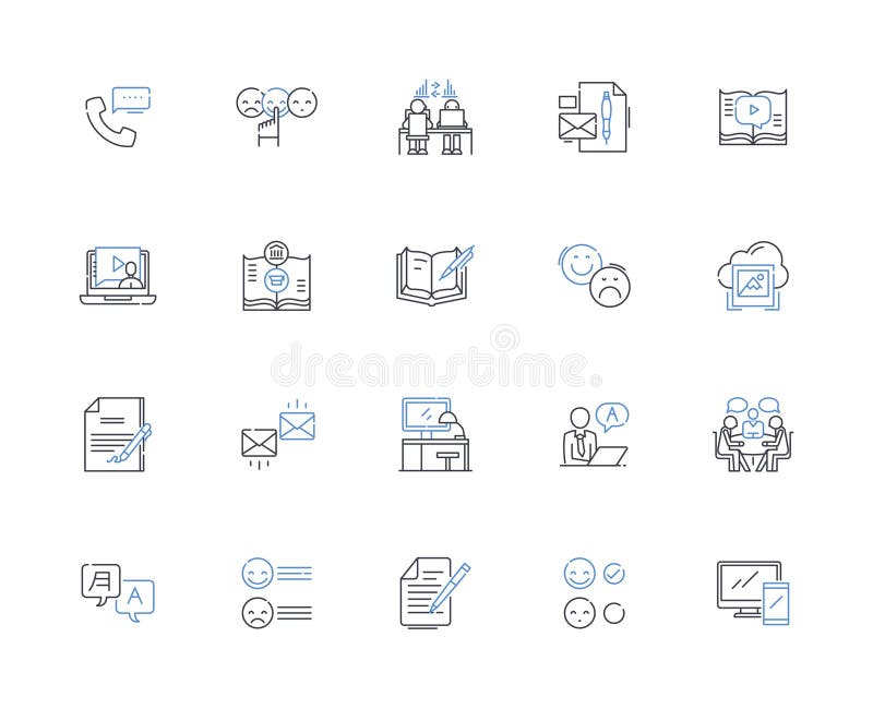 Telephoning Line Icons Collection. Ringing, Dialing, Calling, Answering ...