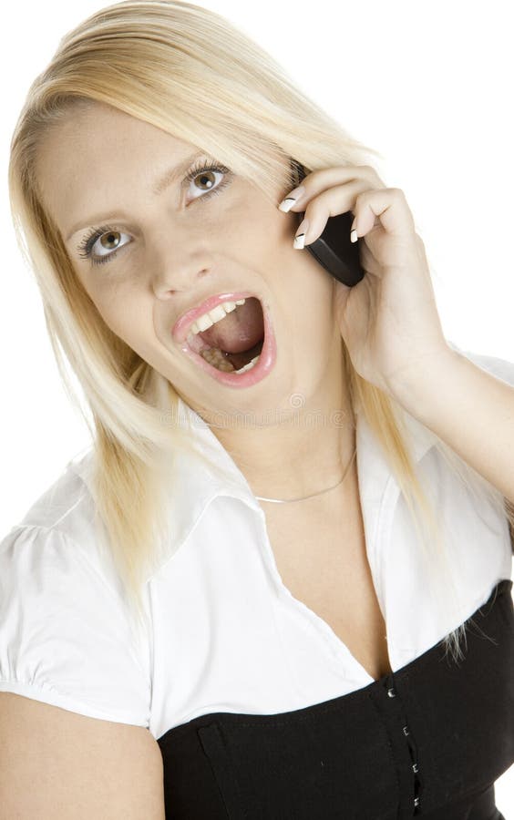 Bored woman on cellphone stock image. Image of conversation - 2471039