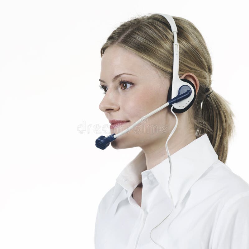 Telephonist white shirt stock photo. Image of telecommunications - 16936498