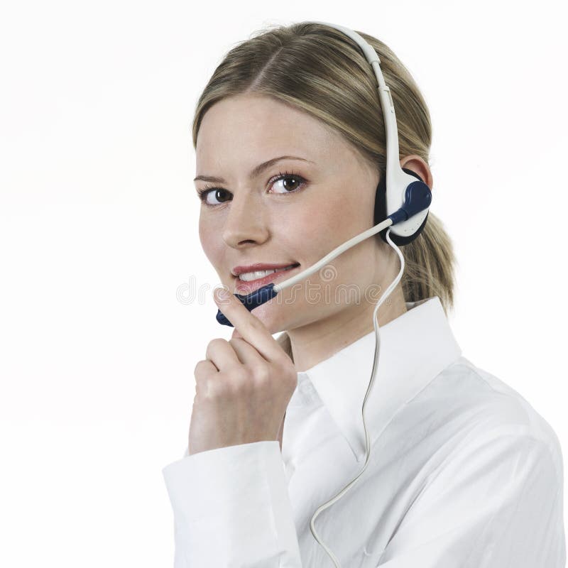 Telephonist white shirt stock photo. Image of telecommunications - 16936498