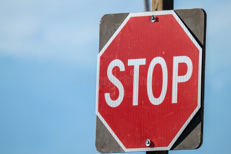 Telephoto Picture of a Red Stop Sign Stock Photo - Image of prohibition ...