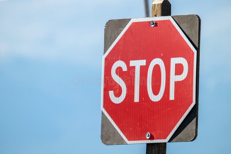 Telephoto Picture of a Red Stop Sign Stock Photo - Image of octagon ...