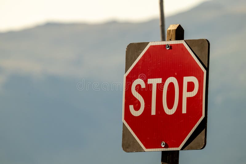 Telephoto Picture of a Red Stop Sign Stock Image - Image of drive ...