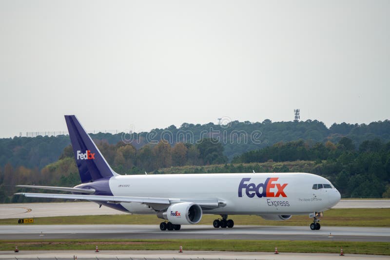 FedEx cargo jet. editorial stock image. Image of plane - 268236549