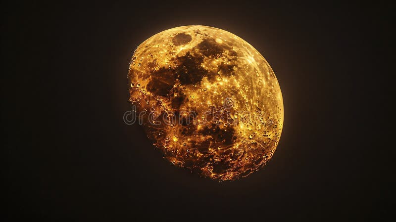 Telephoto Shot of Solar Eclipse Partial Phase Deep Shadows Tight ...