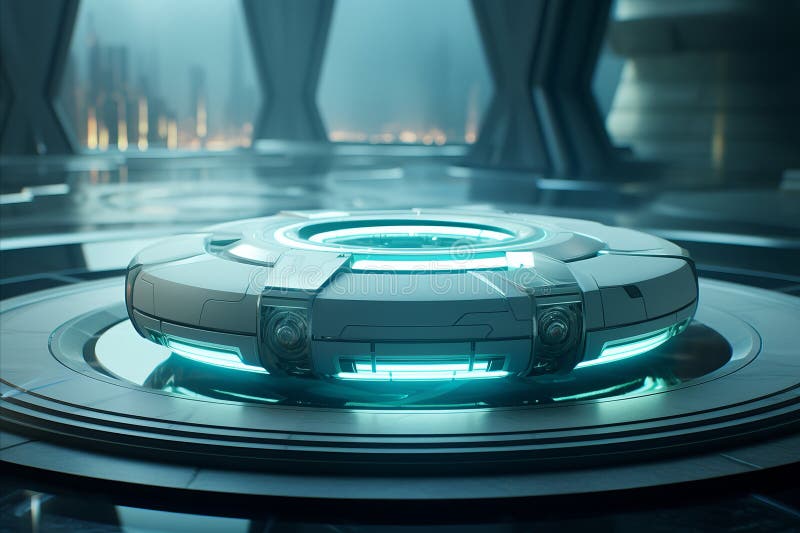 Teleportation Device in High-tech Futuristic Environment. Equipment ...