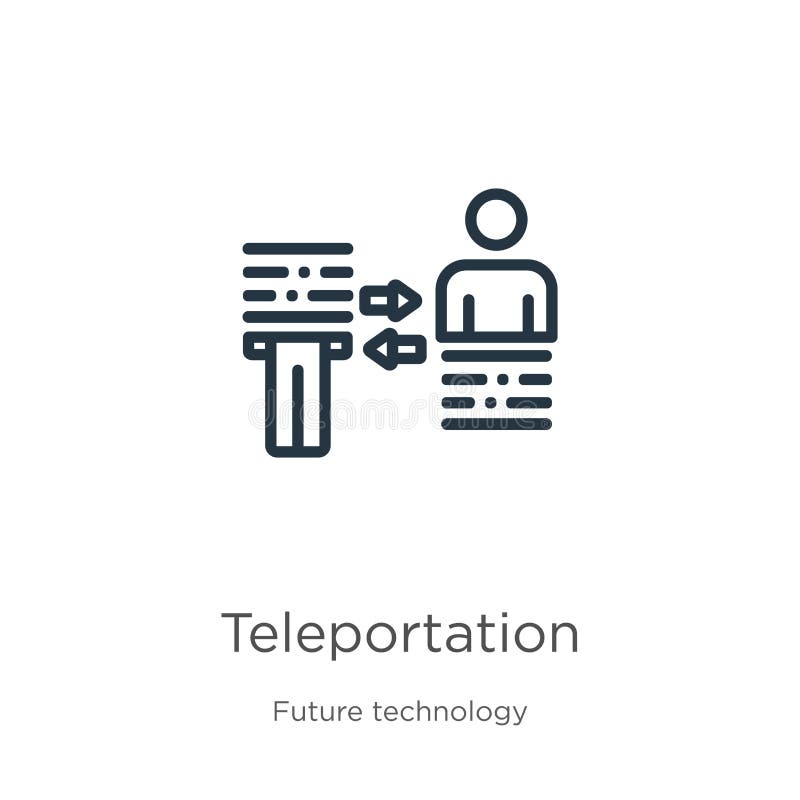 Outline Teleportation Vector Icon. Isolated Black Simple Line Element ...