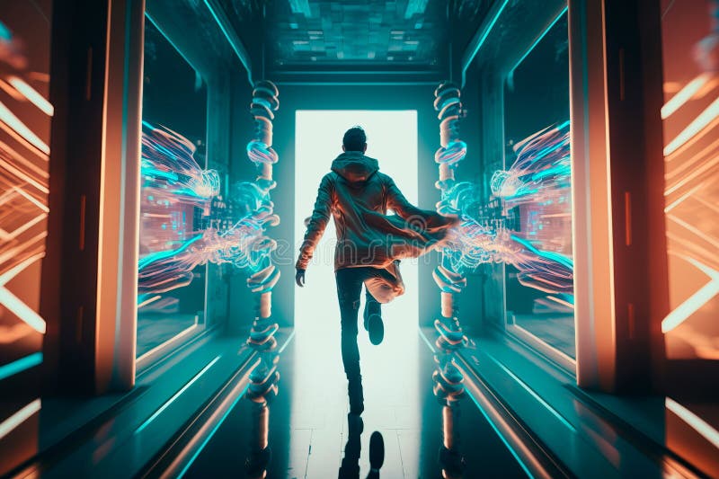 Teleportation and Other Means of Rapid Movement. Generative AI Stock ...