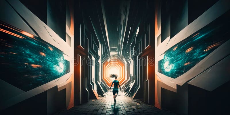 Teleportation and Other Means of Rapid Movement. Generative AI Stock ...