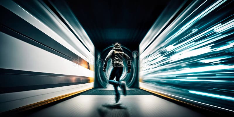 Teleportation and Other Means of Rapid Movement. Generative AI Stock ...