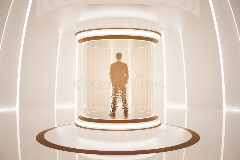 Teleporting businessman stock photo. Image of science - 91024544