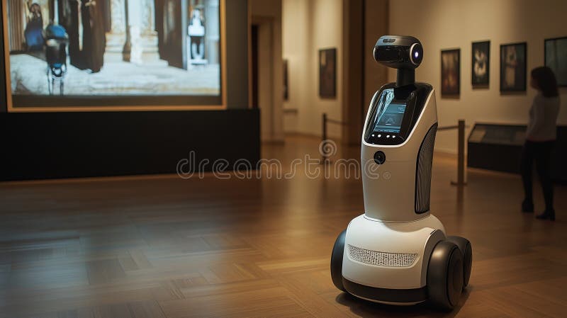Telepresence Robot, Guiding Visitors through a Museum Exhibit Stock ...