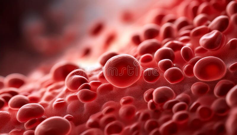 Telescope Blood Red Plasma Molecules Run Flowing in Human Vein ...