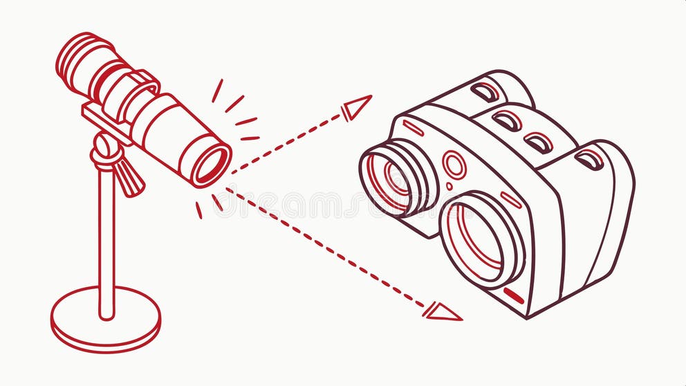Telescope and Camera, Representing Observation, Science, and Art Vector ...
