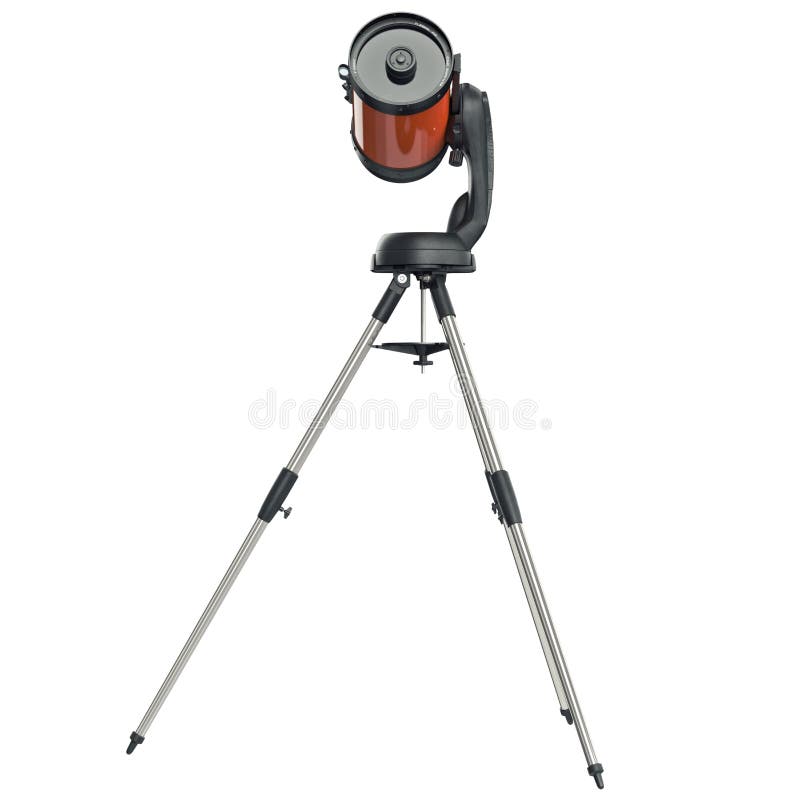 Telescope on Tripod, Back View Stock Illustration - Illustration of ...