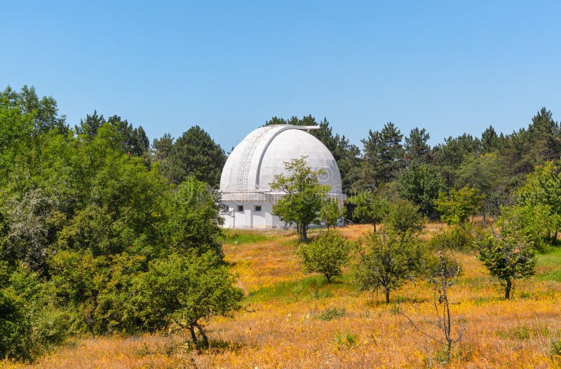 Telescope with a Closed Dome Surrounded by Trees Stock Image - Image of ...