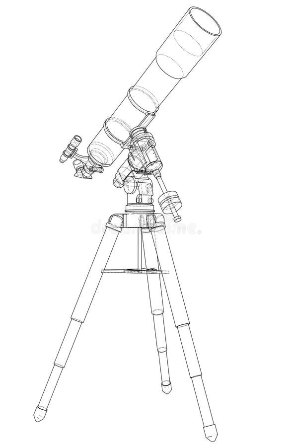 Telescope Concept Outline. Vector Stock Vector - Illustration of search ...