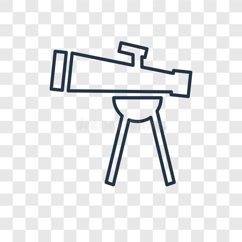 Telescope Concept Vector Linear Icon Isolated on Transparent Background ...
