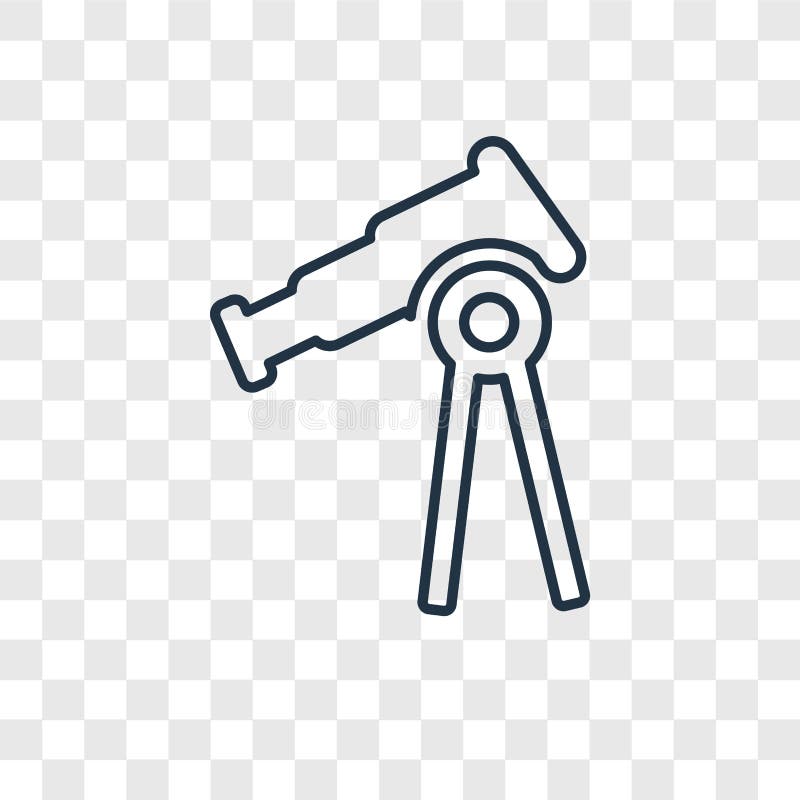 Telescope Concept Vector Linear Icon Isolated on Transparent Background ...