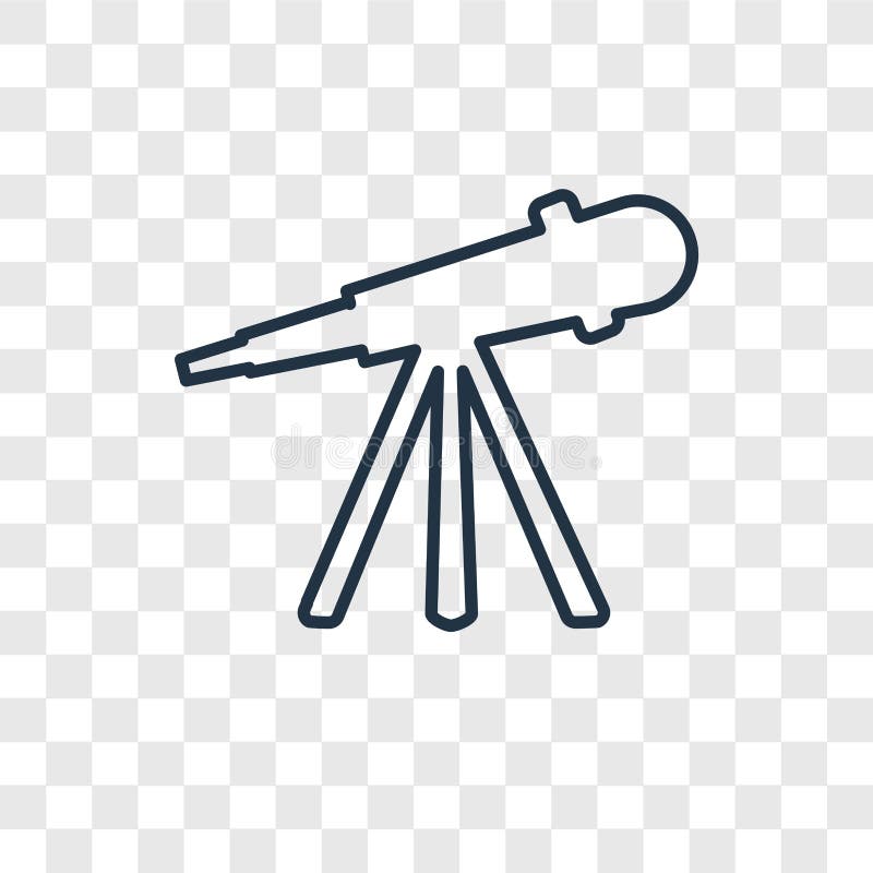 Telescope Concept Vector Linear Icon Isolated on Transparent Background ...