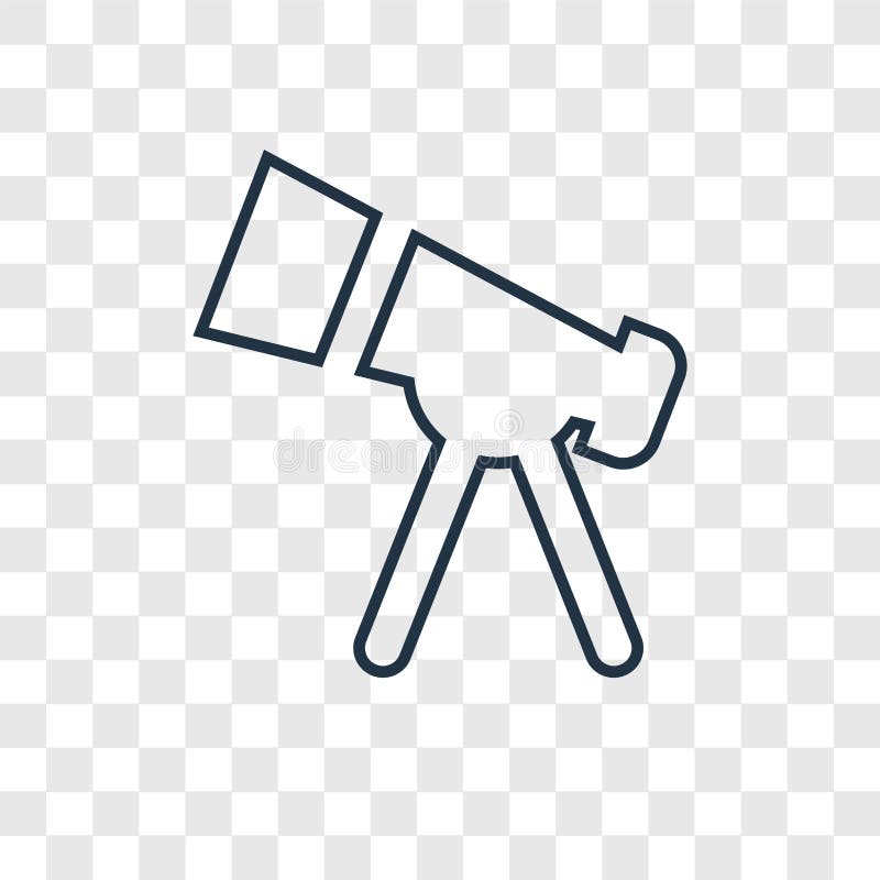 Telescope Concept Vector Linear Icon Isolated on Transparent Background ...