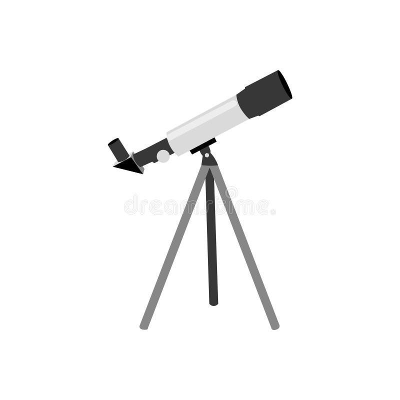 Telescope Flat Icon, Education and Astronomy Element, Spyglass and ...