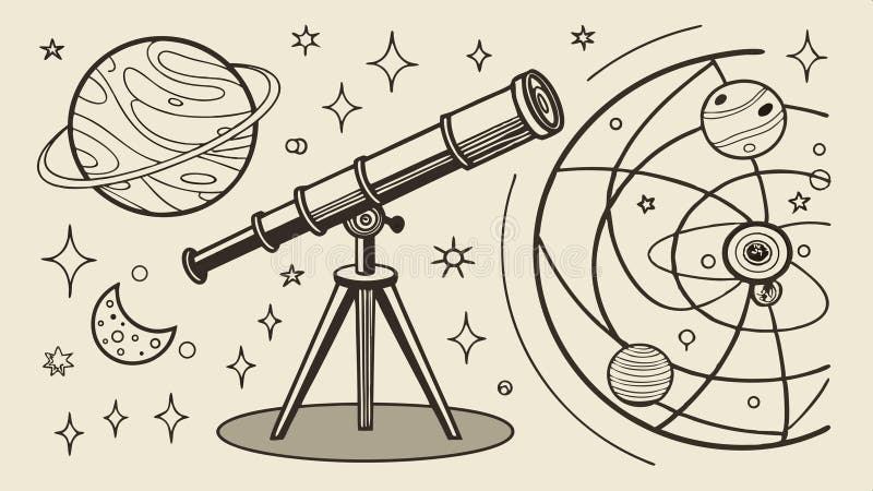 Telescope and Globe, Astronomy Tools, Exploration Equipment, Science ...