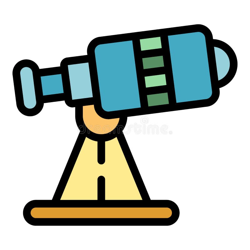 Telescope Icon Color Outline Vector Stock Illustration - Illustration ...