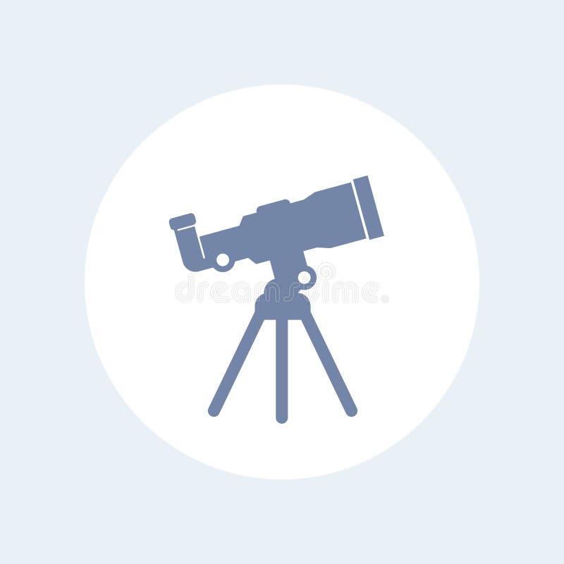 Telescope Icon Isolated on White Stock Vector - Illustration of glass ...