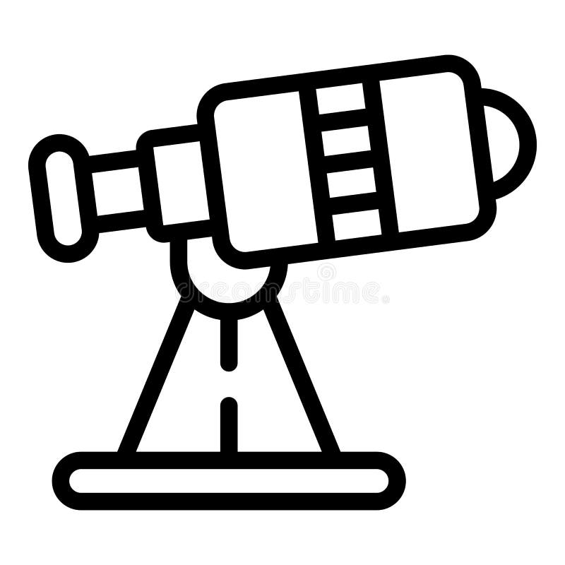 Telescope Icon, Outline Style Stock Illustration - Illustration of ...