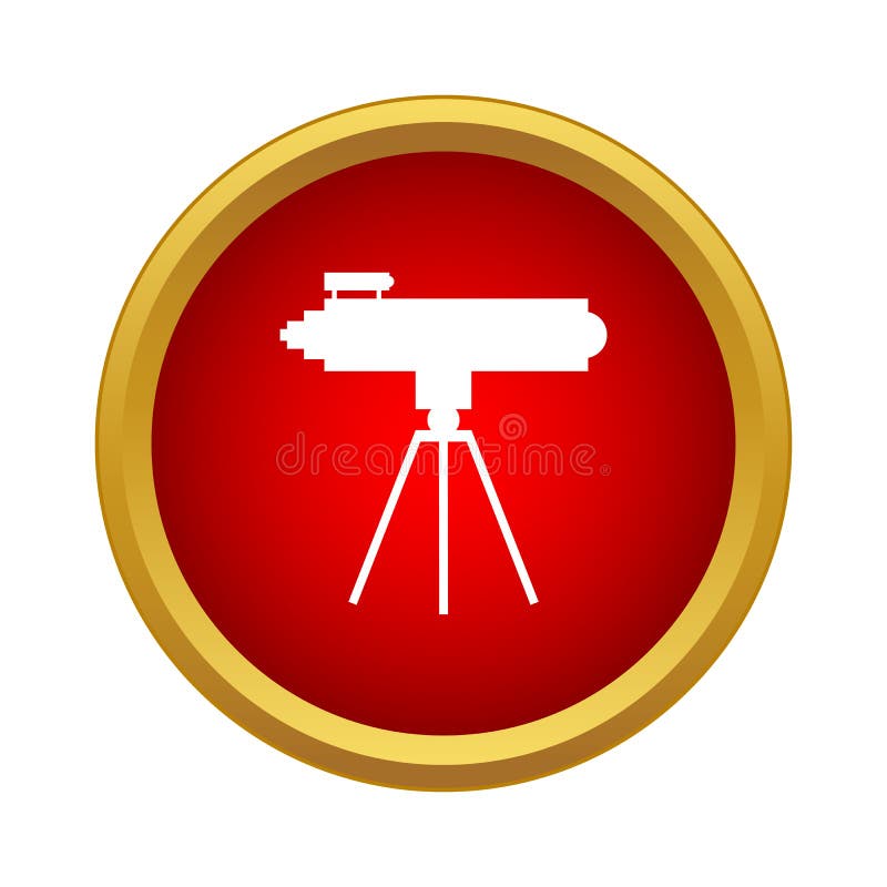 Telescope Icon, Simple Style Stock Vector - Illustration of ocular ...