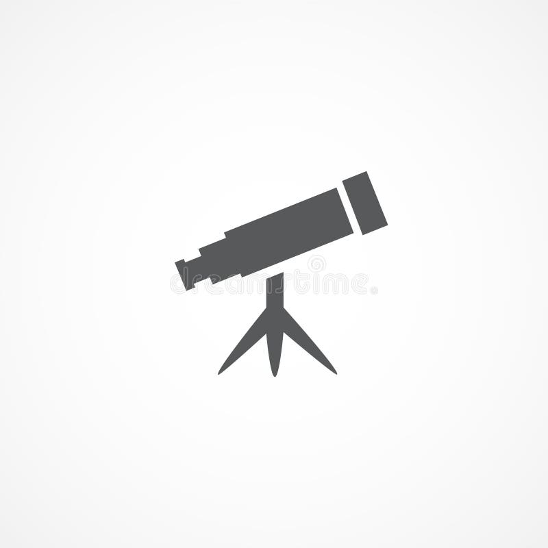 Telescope Icon Vector. Line Style. Isolated on White. Vector ...