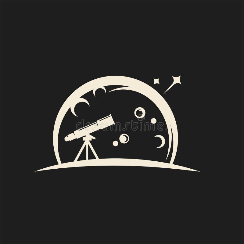 Telescope Moon Logo Icon Vector Element Design Template Stock Vector ...
