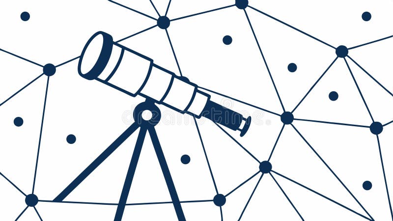 Telescope and Network Lines, Symbolizing Scientific Discovery, Vector ...