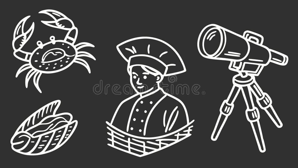 Telescope Outline Illustration, Astronomy Tool, Space Observation ...