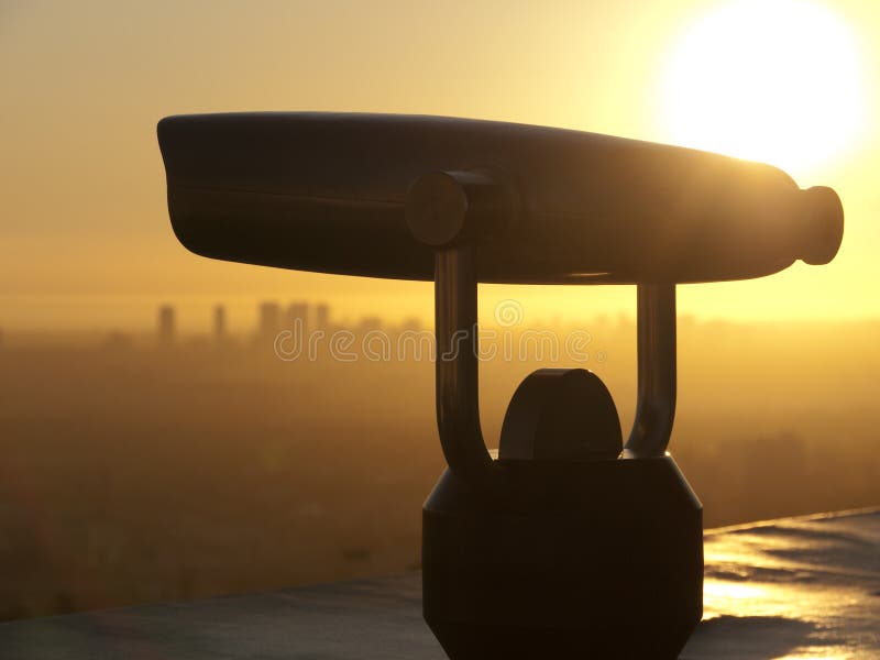 Telescope Overlook stock photo. Image of dusk, urban - 12045020