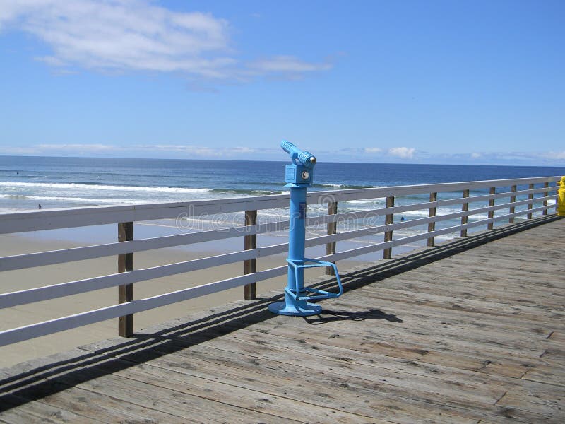 Telescope on Pier at Pismo Beach Stock Photo - Image of telescope ...