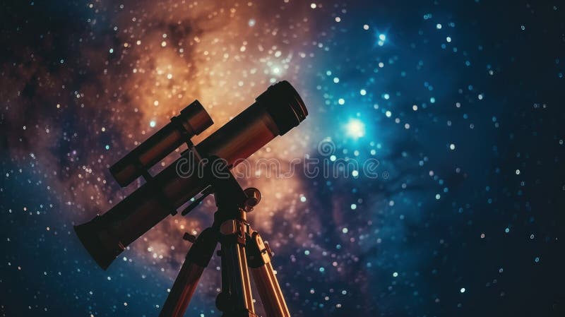 A Telescope Pointed Towards a Starry Night Sky, Capturing the Vastness ...