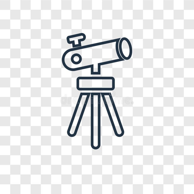 Telescope Concept Vector Linear Icon Isolated on Transparent Background ...
