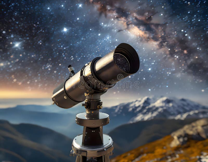 Telescope Positioned on Top of Telescope Pole. Generative AI Stock ...