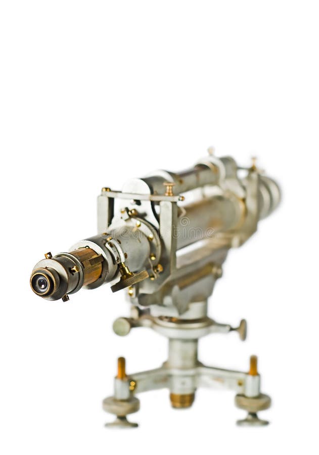 Telescope Rear View, on White Stock Image - Image of retro, nautical ...