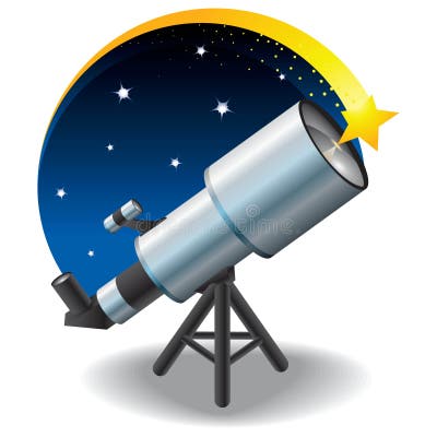 Telescope and a Star in the Sky Stock Vector - Illustration of search ...
