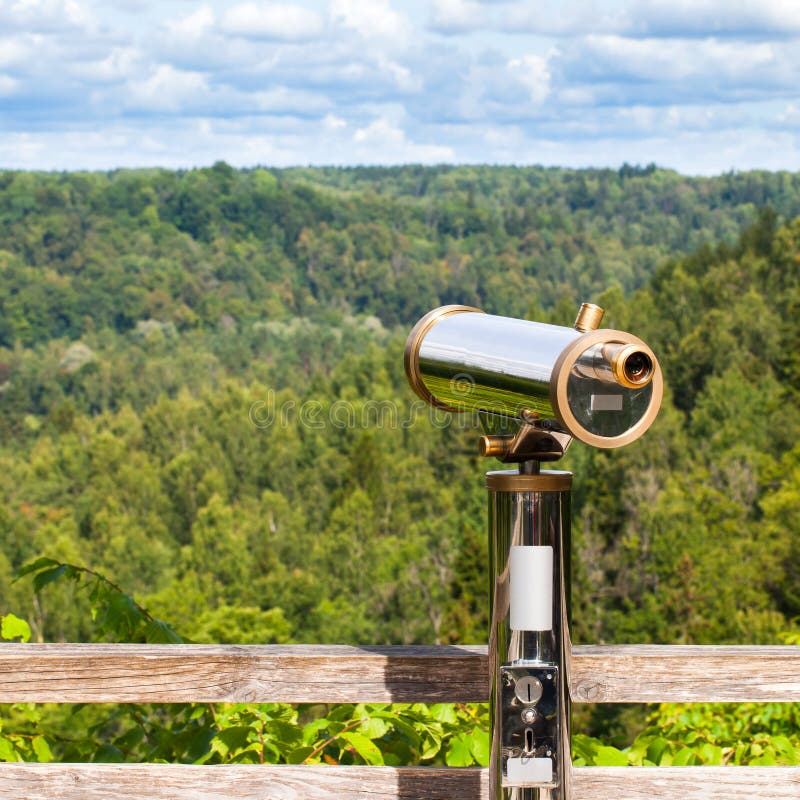 Telescope To Observe the Landscape Stock Image - Image of lookout ...