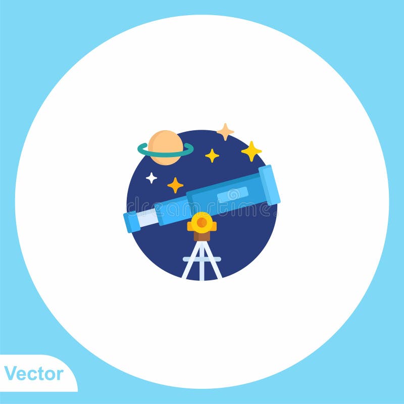 Telescope Vector Icon Sign Symbol Stock Vector - Illustration of optics ...