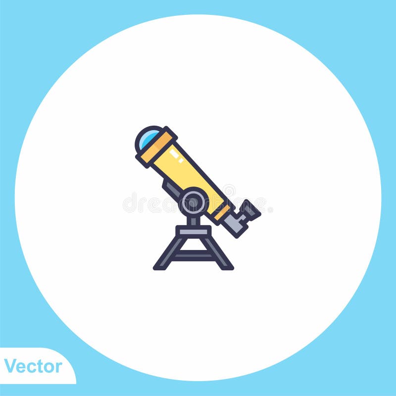 Telescope Vector Icon Sign Symbol Stock Vector - Illustration of modern ...