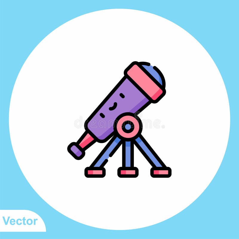 Telescope Vector Icon Sign Symbol Stock Illustration - Illustration of ...