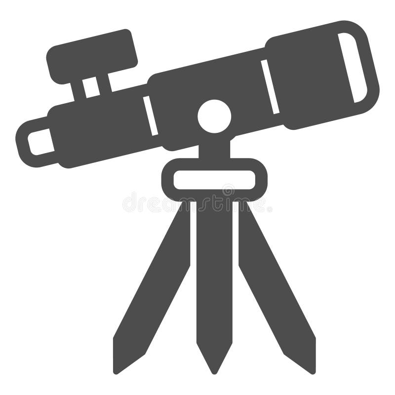 Telescope with Viewfinder Solid Icon, Space and Optical Equipment ...