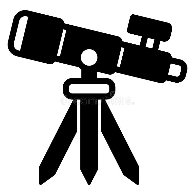 Telescope with Viewfinder Solid Icon, Space and Optical Equipment ...